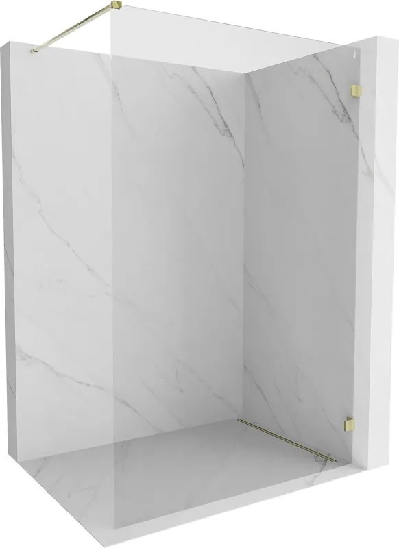 Mexen Lunar sprchová stěna pravá 110 x 200 cm, 8mm čiré sklo, zlatá lesklá, 830-110-000-50-00-P