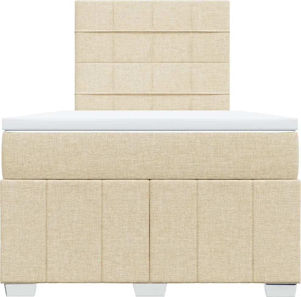 Box spring postel s matrací krémová 120x190 cm textil 3293912