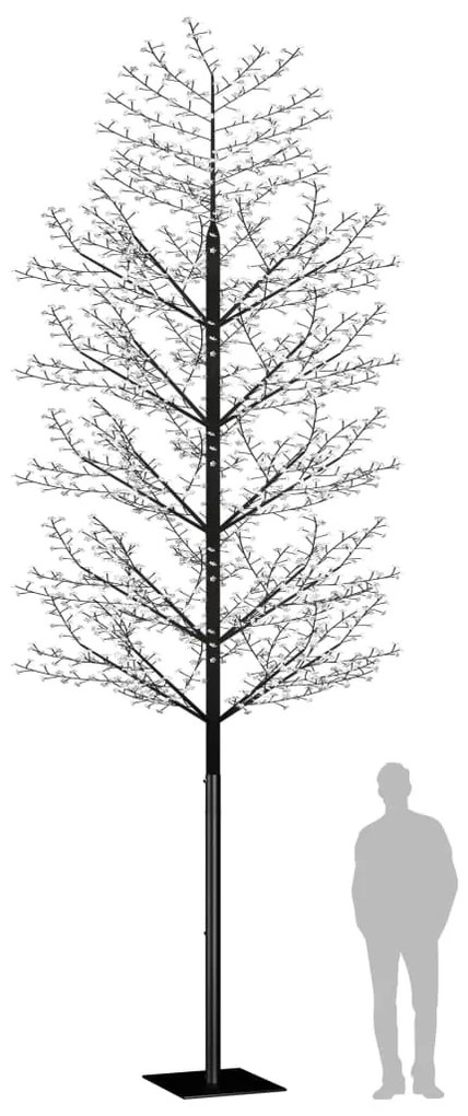 vidaXL Vánoční strom 2000 LED modré světlo třešňový květ 500 cm