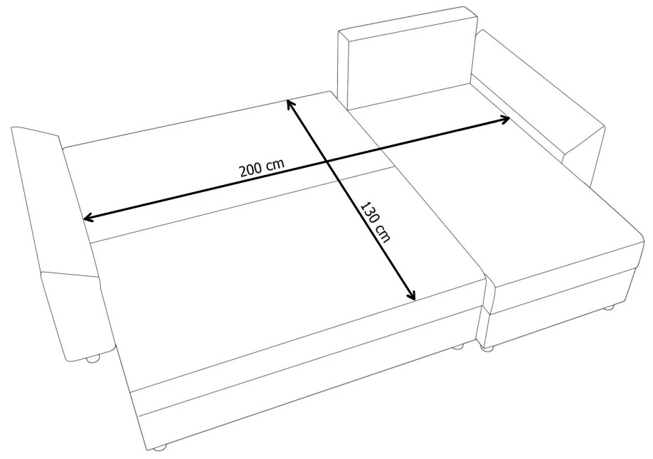 Rohová rozkládací sedačka PAUL, 248x80x139, mikrofáze 15/22, levá
