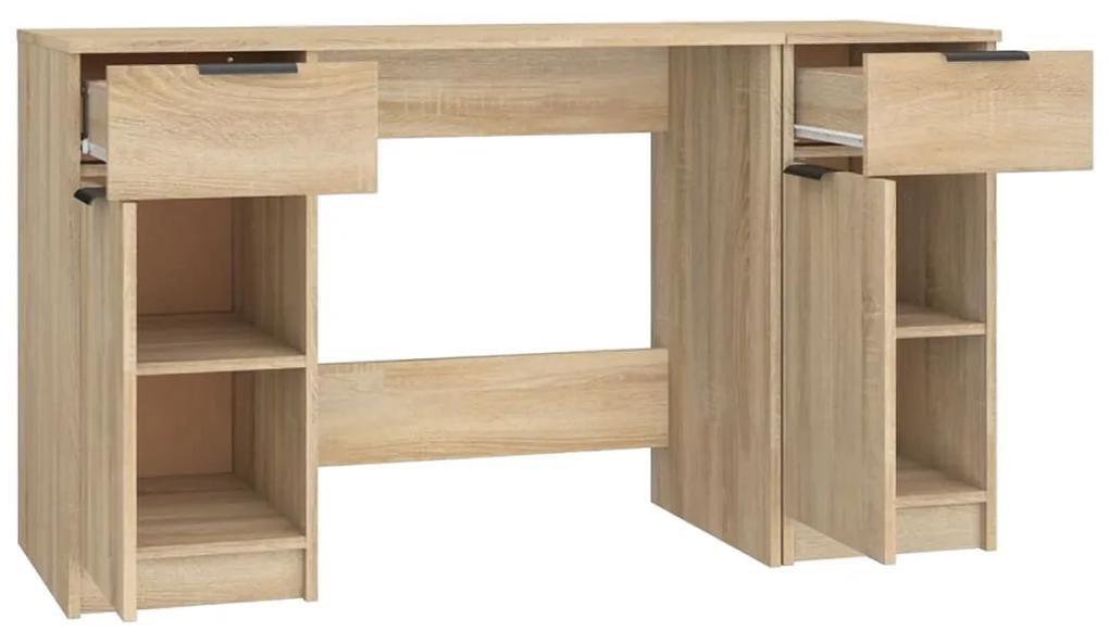 vidaXL Psací stůl s boční skříňkou dub sonoma kompozitní dřevo