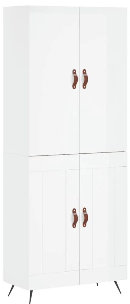 Skříň highboard lesklá bílá 69,5 x 34 x 180 cm kompozitní dřevo,  3195765