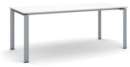 Jednací stůl INFINITY se šedostříbrnou podnoží 2000 x 900 x 750 mm, bílá