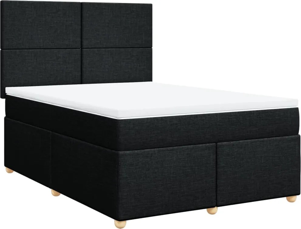 Box spring postel s matrací černá 140x200 cm textil 3293598