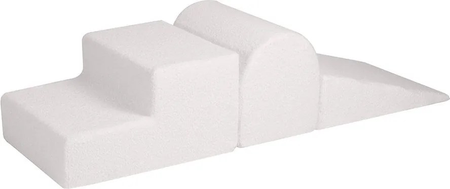 Bílé pěnové hřiště 3 ks z materiálu bouclé výška 30 cm 45x143 cm – Meowbaby