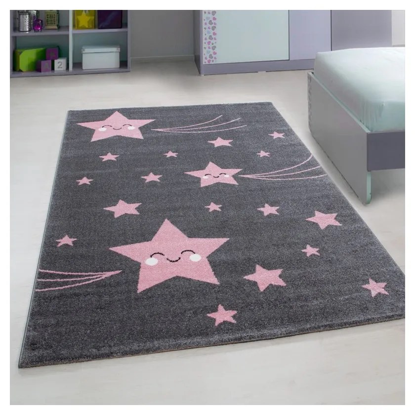 Dětský kusový koberec Playtime 0610A | růžový Typ: 80x150 cm