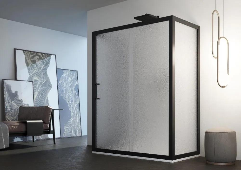 FORTE Sprchové dveře oxi.SLIDE N1FS BARVA rámu - Bílá, Rozměr A - 145 cm, Výplň - Stampato C bezpečnostní sklo - 6 mm BSLX205293200