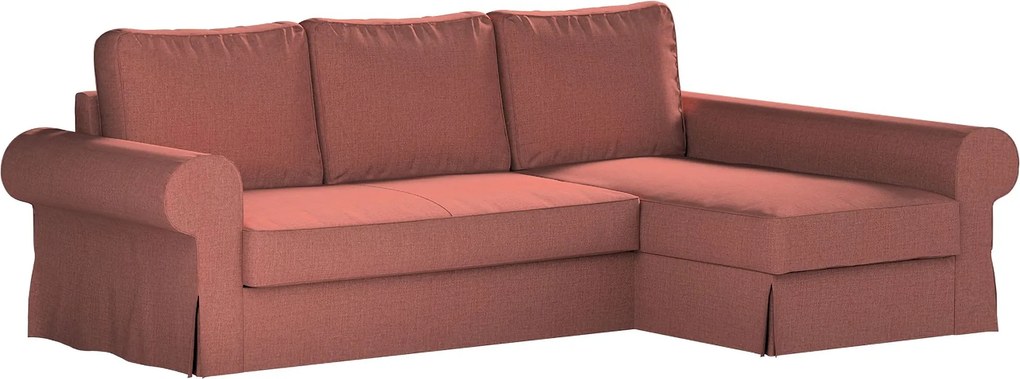 Potah na pohovku IKEA Backabro rozkládací se šezlongem barva hnědá látka pletený vzor