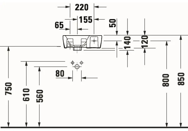 Duravit 7453600412 - Závěsné umyvadlo D-NEO 36x22 cm keramika/lesklá bílá