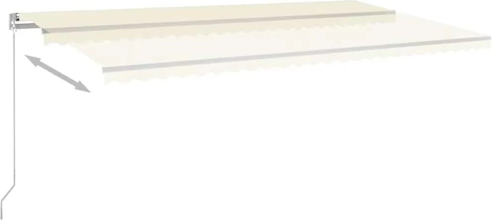 Ručně zatahovací markýza s LED světlem 600 x 300 cm krémová 3068962