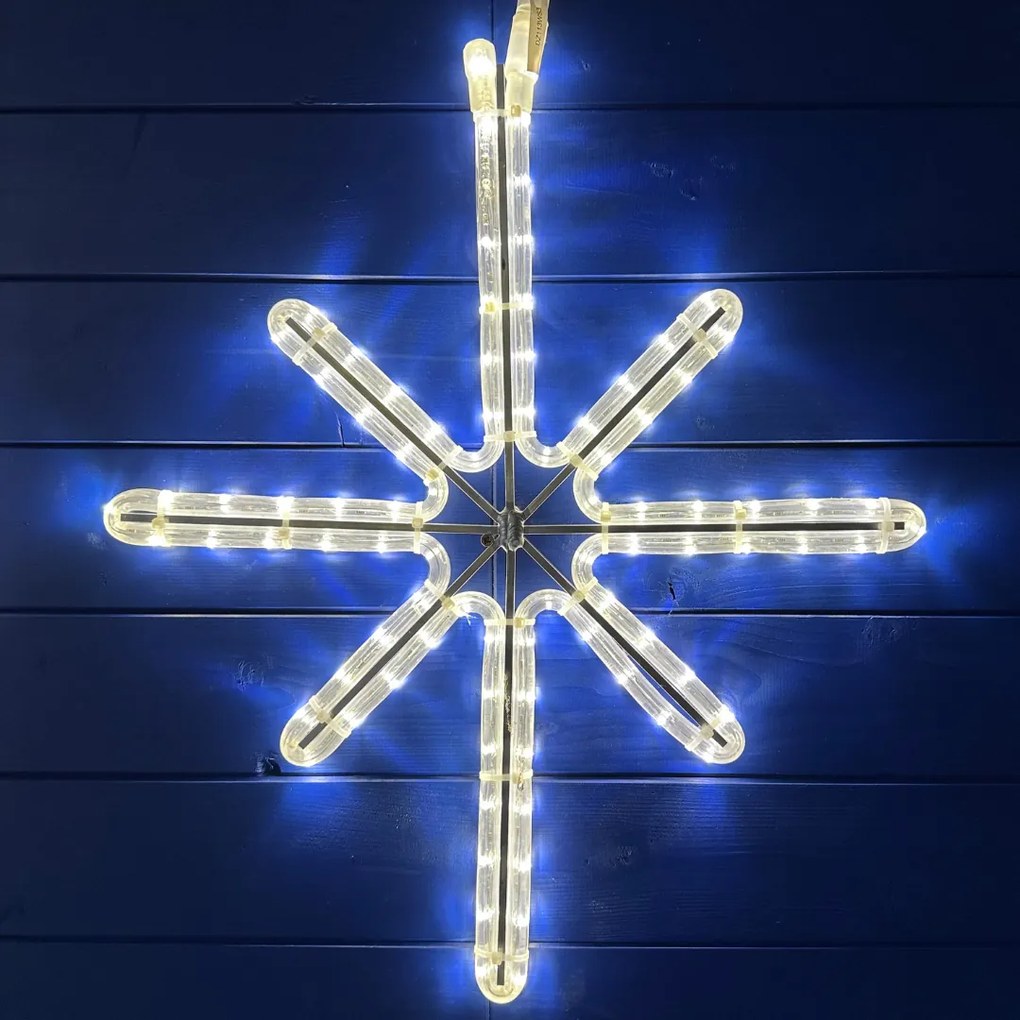 Easy Fix 2D LED světelná hvězda Polaris I., 47 × 55 cm, teple bílá, závěsná, hliník