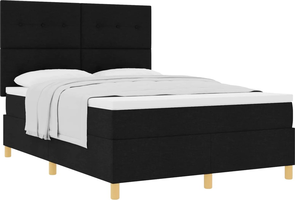 Postel s boxspringem s čelo Černá 160 x 200 cm textil 3339632