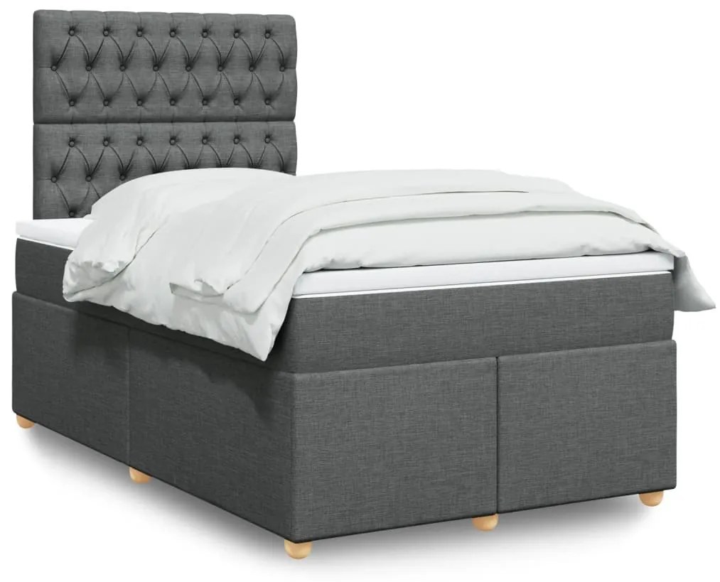 Box spring postel s matrací tmavě šedá 120x200 cm textil 3293555