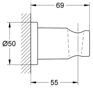 GROHE 27074AL0 - Nástěnný držák sprchy RAINSHOWER grafit