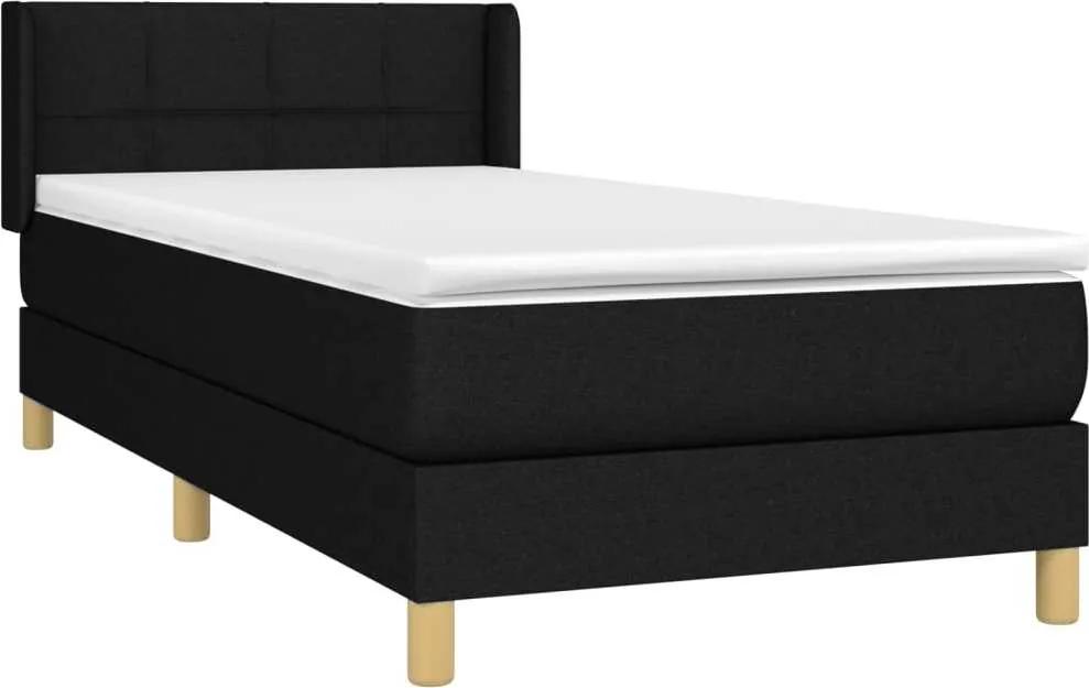 vidaXL Box spring postel s matrací 90x190 cm textil [3130237] Barva: Černá