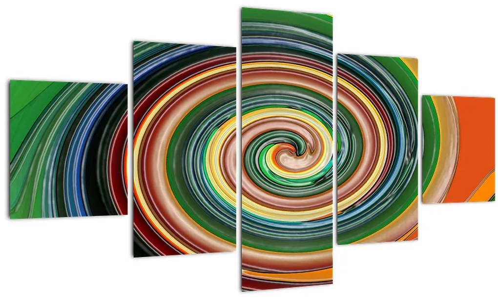 Abstraktní obraz - barevná spirála (125x70 cm)