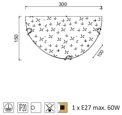 ACA DECOR Nástěnné svítidlo SCILLA max. 60W/230V/E27/IP20