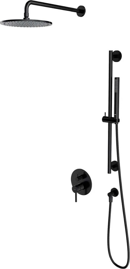 OMNIRES Y - Sprchový set s baterií pod omítku, s tělesem, průměr 25 cm, černá SYSY47BL