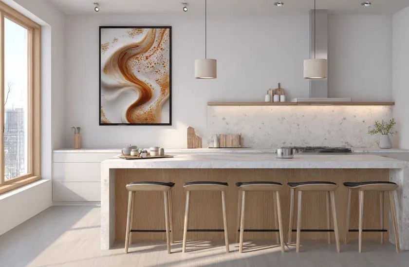 Kávová vlna - obraz - Elegantní abstrakce inspirovaná cappuccinem 29 - A4 – 210 × 297 mm - 149 Kč