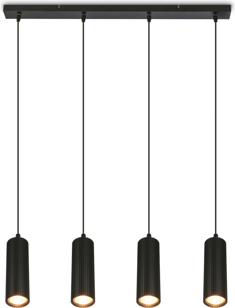 Briloner LED závěsné svítidlo (4-prvkový nosník, černá)
