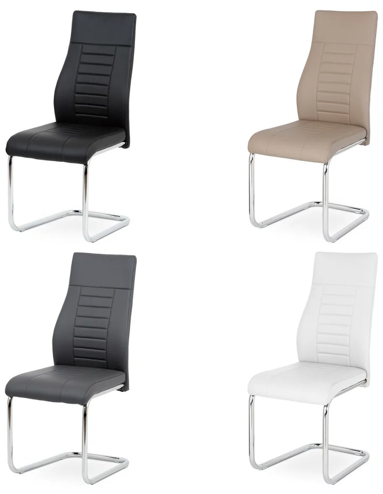 Jídelní židle HC-955 GREY koženka šedá, chrom