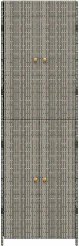 Zahradní úložná skříň šedá 59 x 40 x 180 cm polyratan 319873