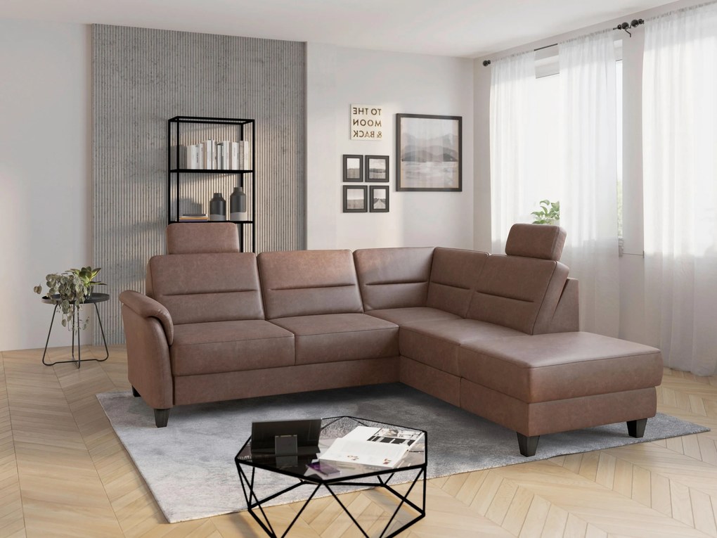 XXXLutz ROHOVÁ SEDAČKA, textil, barvy lískového ořechu Sit & More - Sedací soupravy - 000144019776