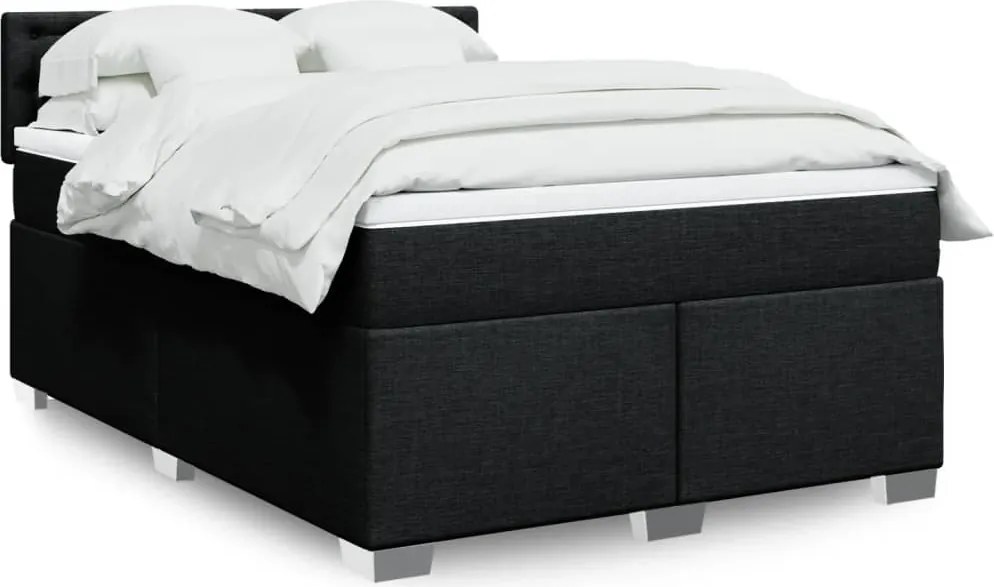 Box spring postel s matrací černá 140 x 190 cm textil 3288199