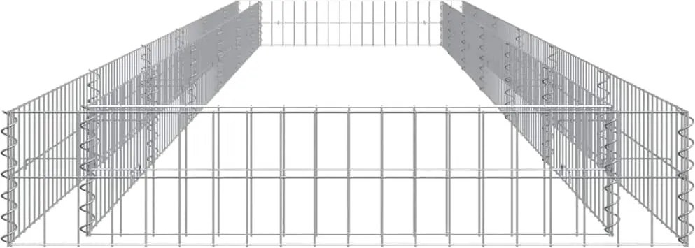 Gabionový vyvýšený záhon pozinkovaná ocel 600 x 100 x 20 cm 151316