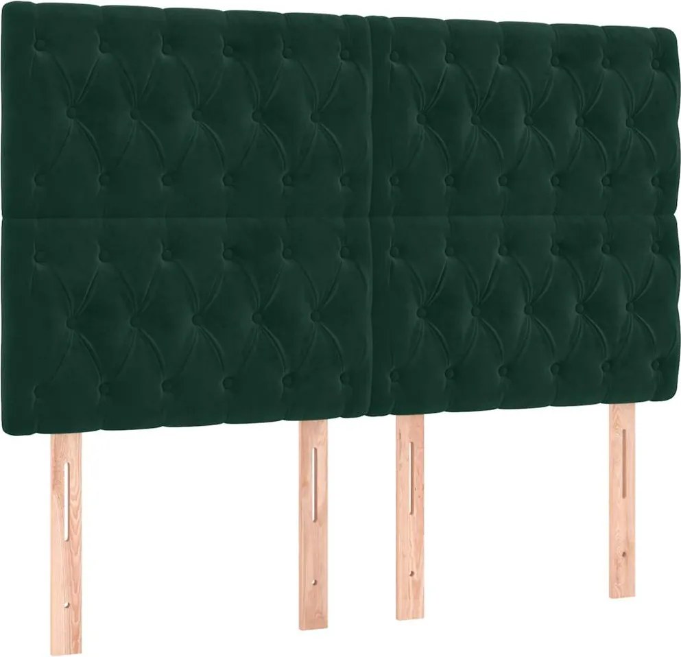 Rám postele bez matrace tmavě zelená 160 x 200 cm samet 3125949