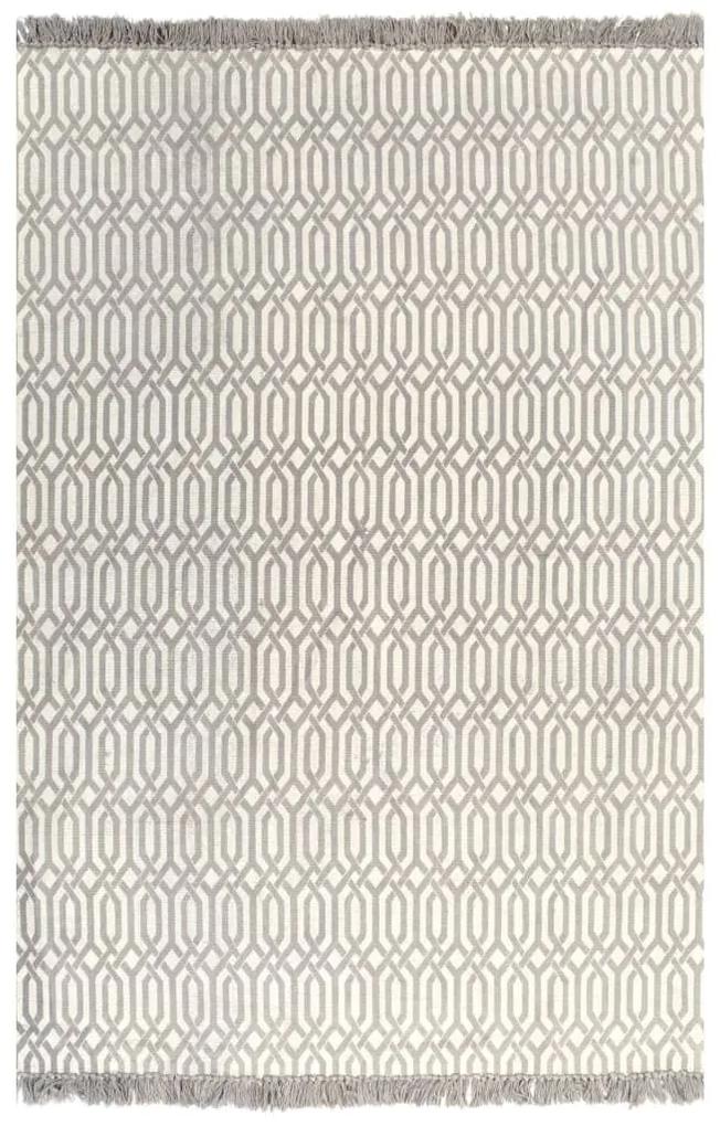 246551 vidaXL Koberec Kilim se vzorem bavlněný 120 x 180 cm barva taupe