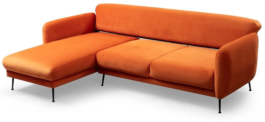 Designová sedačka Eilika 270 cm oranžová - levá