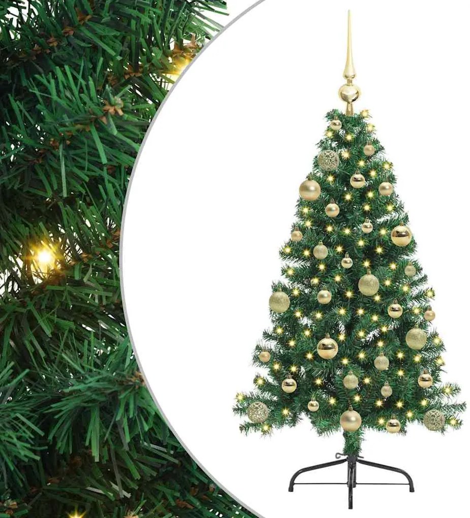 Umělý osvětlený vánoční stromeček Zelená 120 cm PVC 3396993