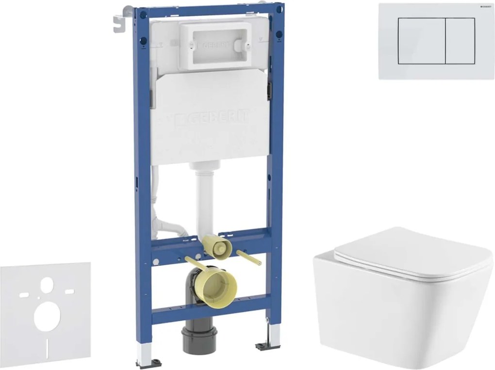Geberit Duofix - Set předstěnové instalace, klozetu Arkas I a sedátka softclose, tlačítko Delta30, alpská bílá SANI11CA31149