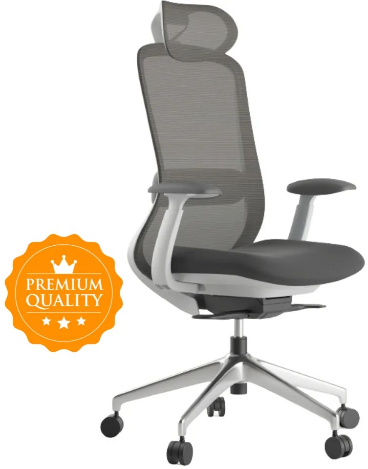 MERCURY Ergonomická kancelářská židle UNO - tmavě šedá síťovina