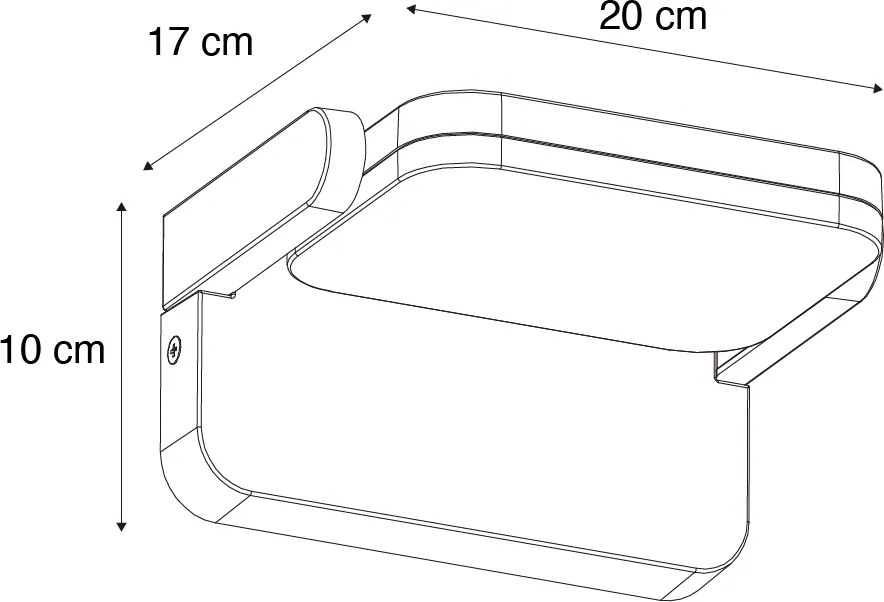 Venkovní nástěnné svítidlo černé vč. LED nastavitelné - Kamile