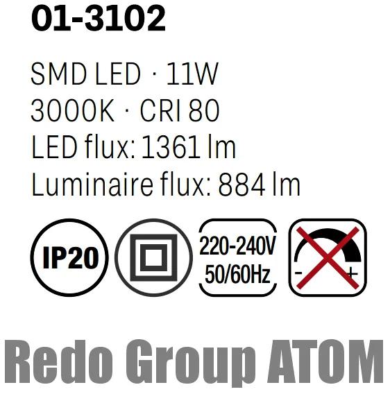Designové nástěnné světlo ATOM 01-3102/LED 11W/3000K