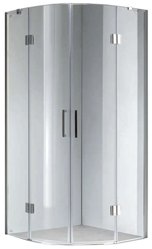 BPS-koupelny Čtvrtkruhový sprchový kout HYD-RK92 90x90 chrom/transparent - bez vaničky