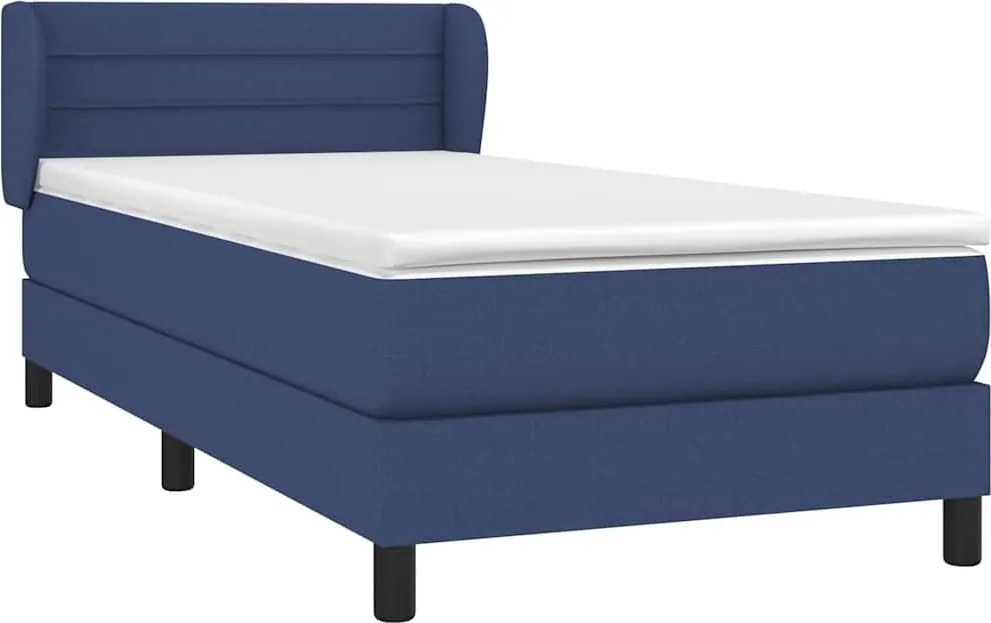 Box spring postel s matrací modrá 90x200 cm textil 3126299