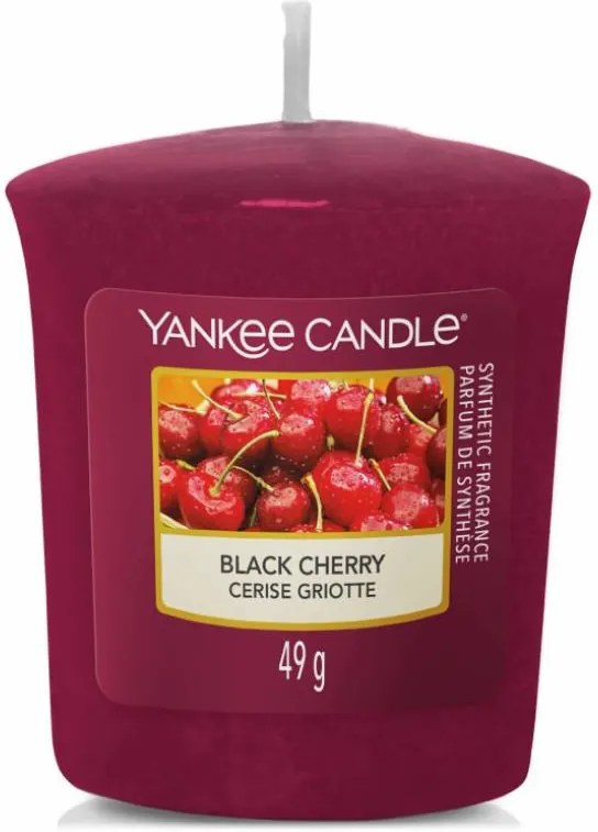 Yankee Candle – votivní svíčka Black Cherry (Zralé třešně), 49 g