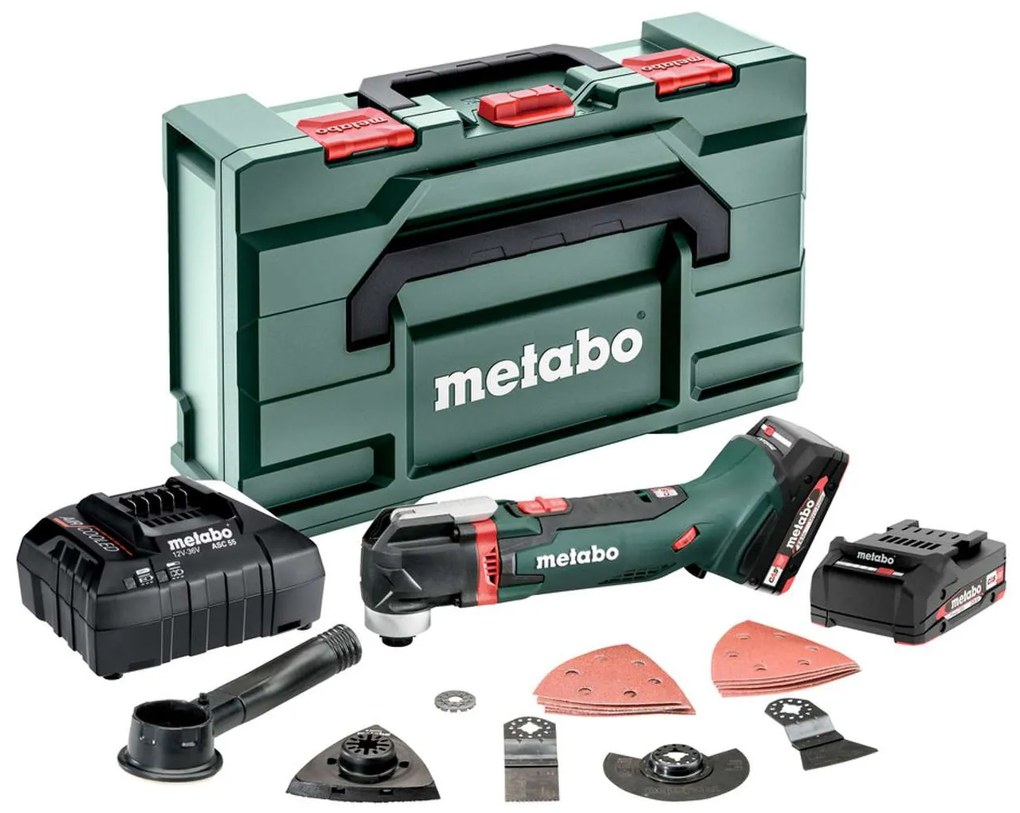 Metabo - 18V AKU oscilační multibruska s příslušenstvím, 2x aku 2,0 Ah LiPower, nabíječka 613021510