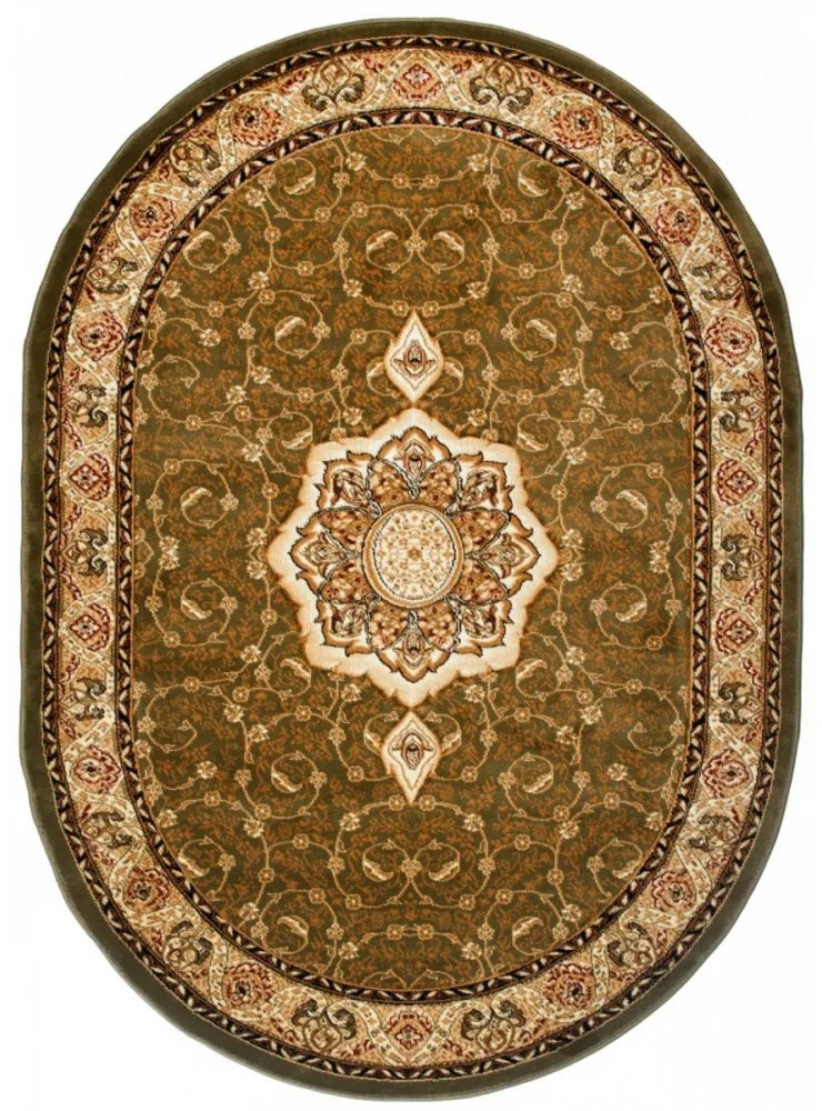 Kusový koberec klasický vzor 2 zelený ovál, Velikosti 200x300cm