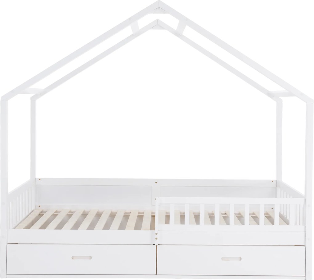Montessori postel, 90x200, bílá, masiv, BIANKA