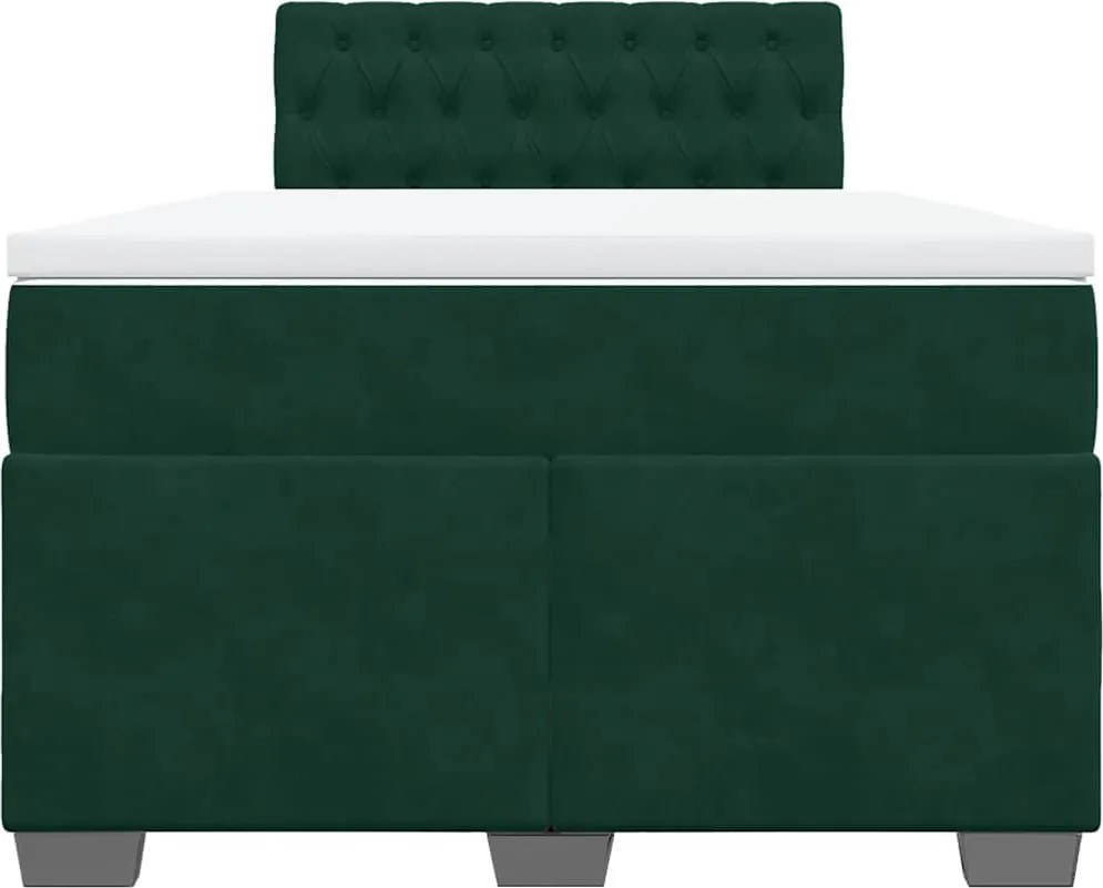 Box spring postel s matrací tmavě zelená 120 x 200 cm samet 3288591