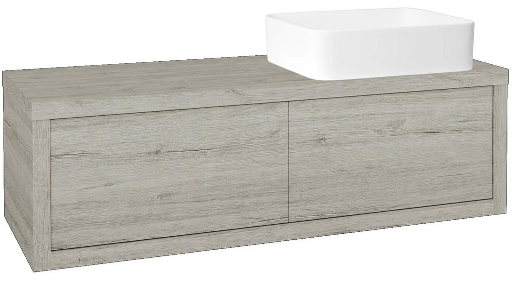 Dřevojas Koupelnová skříň STORM SZZ2 120 (umyvadlo Joy) Varianta: N07 Stone / L01 Bílá vysoký lesk / Levé