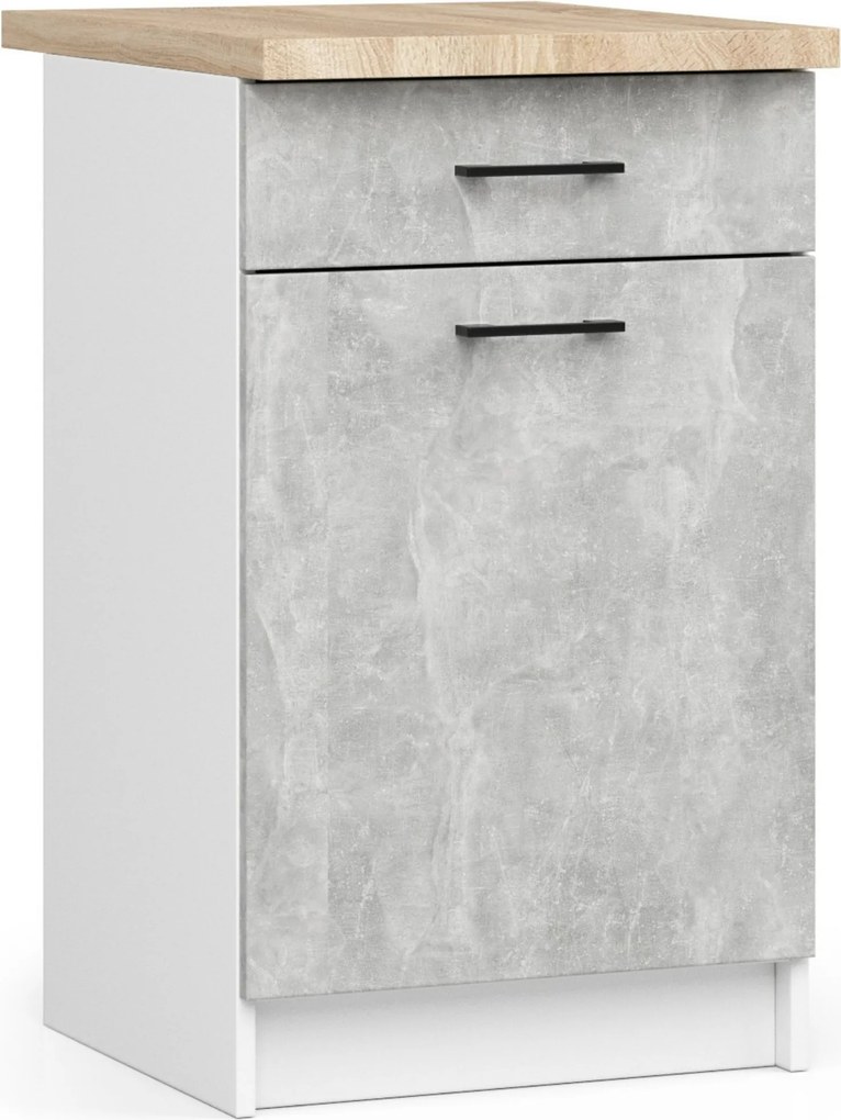 Kuchyňská skříňka Olivia S50 SZ1 bílá/beton