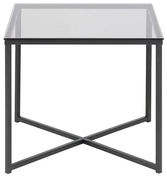 Cross 50x50 příruční stolek sklo / černý