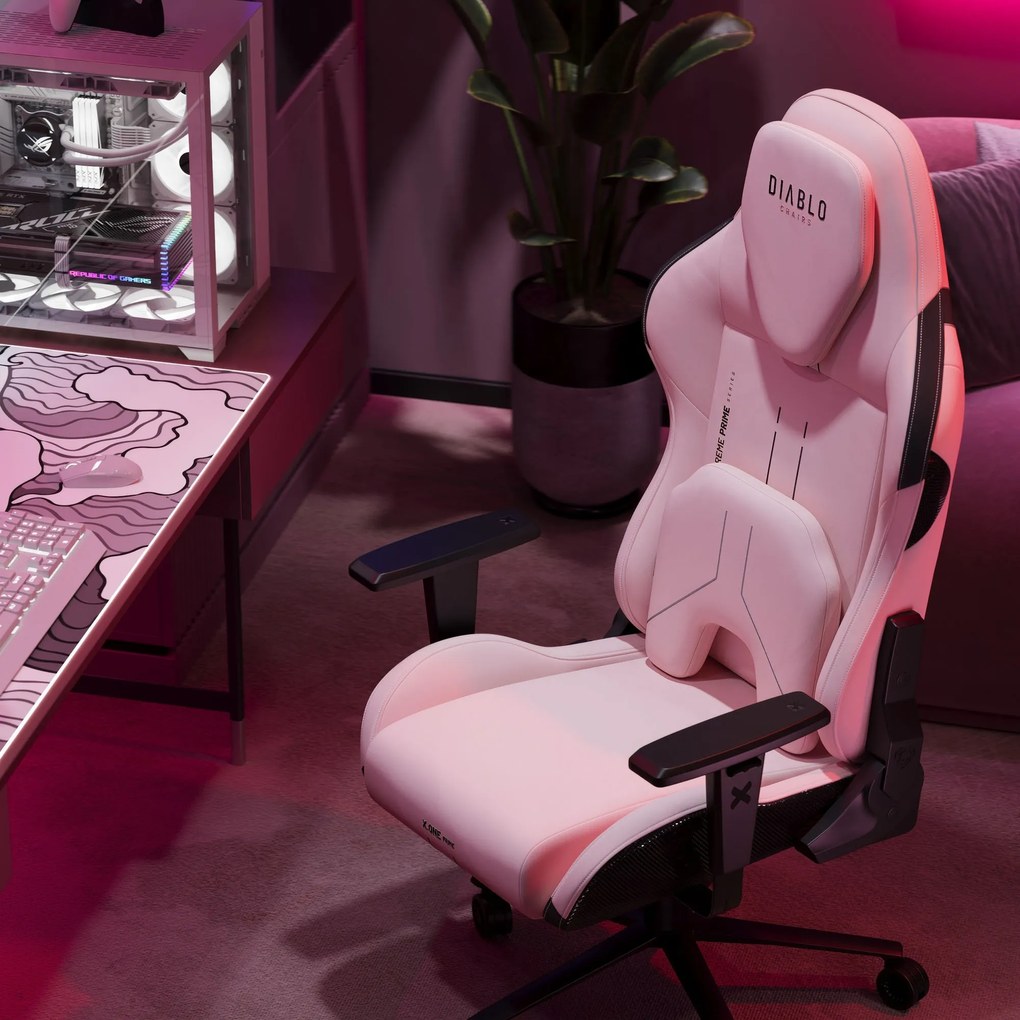 Herní židle Normal Size, černý-růžový: Diablo X-One Prime Akira Pink
