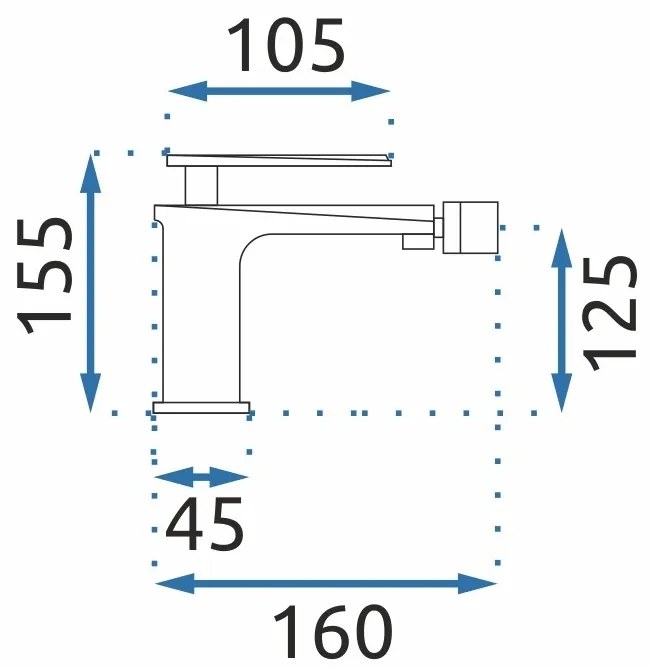 Bidetová baterie Rea ROMANO OLD černá