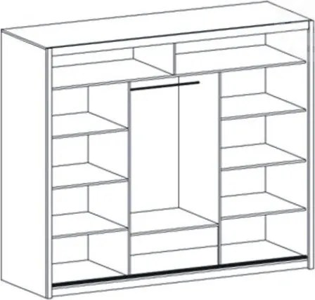 Casarredo - Komfort nábytek Šatní skříň FRANKLIN 2 250 grafit/grafit